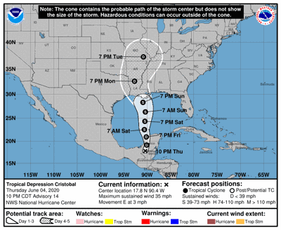 Cristobal to likely require tropical storm watch for Louisiana by ...
