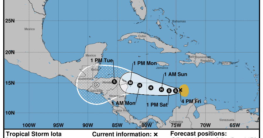 Another tropical storm, Iota, named during record-breaking 2020 ...