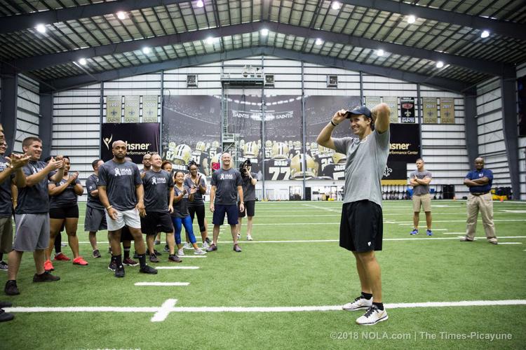 'I got you, buddy!' Drew Brees, Joe Lombardi participate in USAA's NFL ...