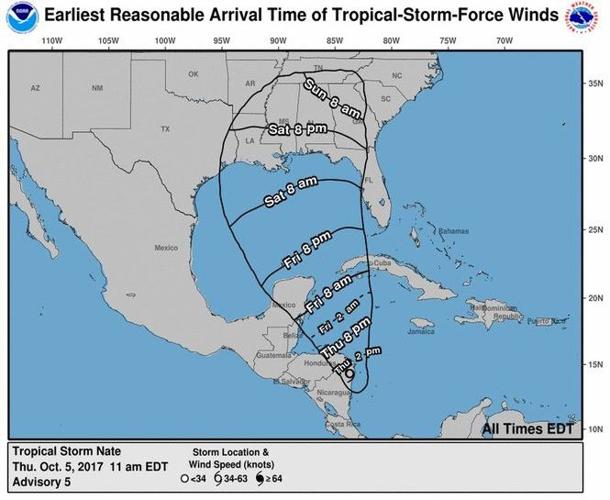 The latest on Tropical Storm Nate, and why its path shifted toward ...