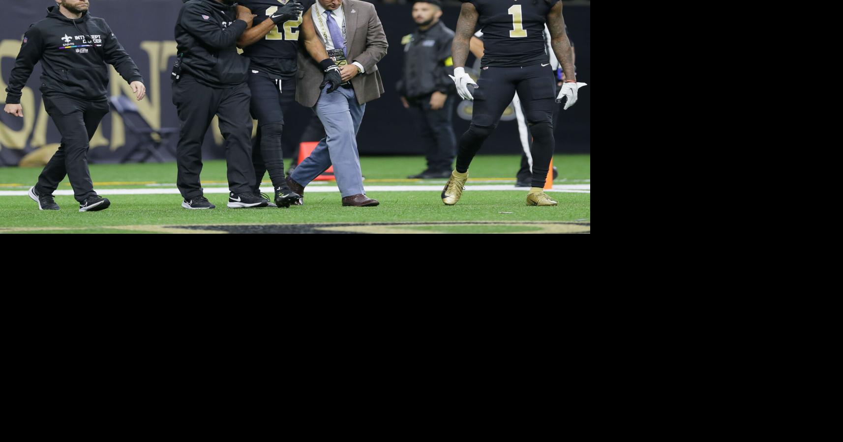 Saints star rookie WR Chris Olave leaves game vs. Seahawks with injury ...