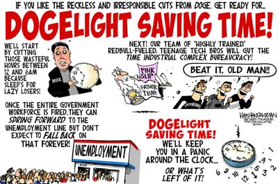 DOGE meets Daylight Saving Time Cartoon | Walt Handelsman | nola.com