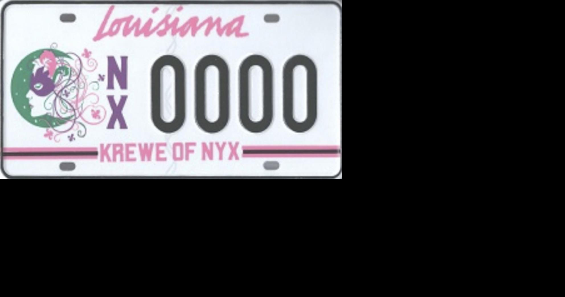 Look for the new Krewe of Nyx custom license plate | Entertainment/Life ...