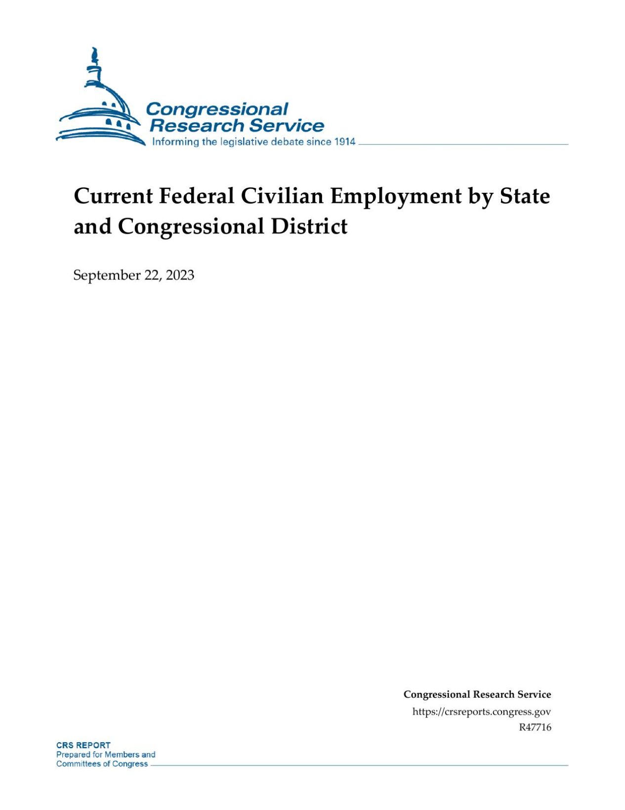 Current Federal Civilian Employment by State and Congressional District ...