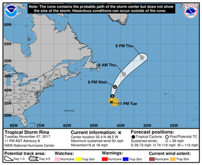 Tropical Storm Rina gains strength: National Hurricane Center | Weather ...