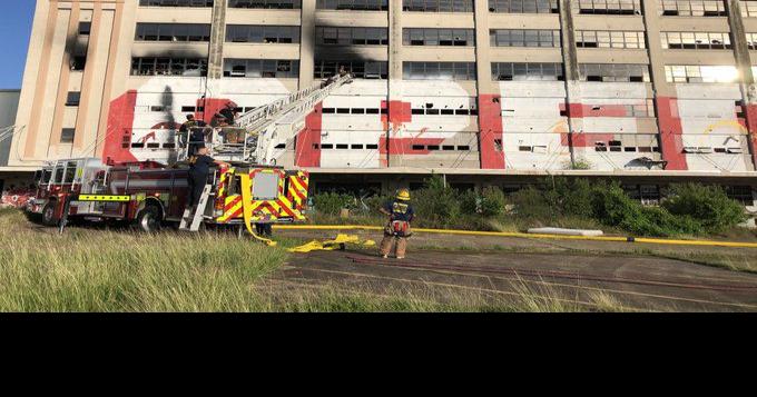 Two-alarm fire reported at abandoned Naval Support Activity site; no ...