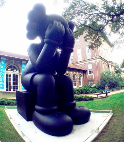 Minnie Mouse-like sculpture weeps as KAWS art exhibit opens at Newcomb ...