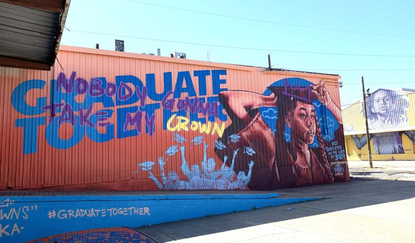 Artist BMike Odums provides photo op graffiti-style mural for ...