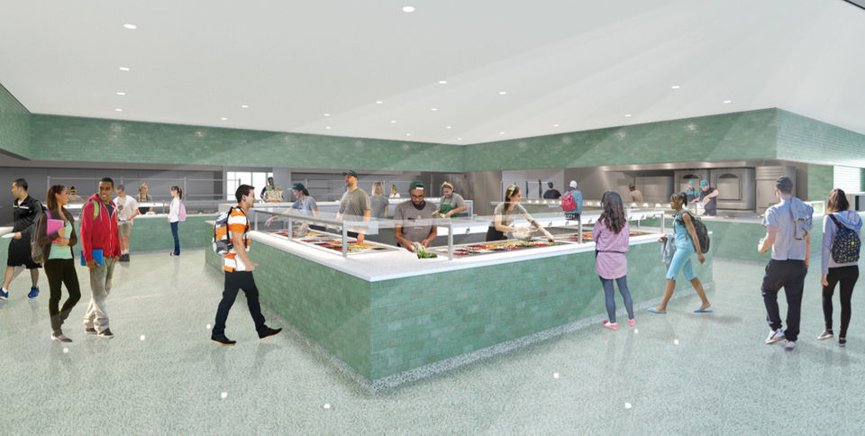 Here's a first look at Tulane's planned dining hall and commons space ...