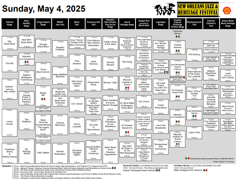 Jazz Fest 2025 cubes are out. See the schedule here. | Louisiana ...