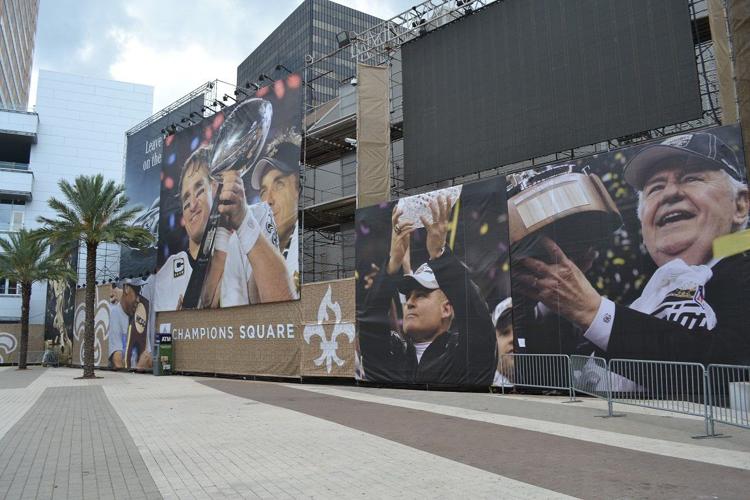 Champions Square unveils gold redesign to reflect Saints, Pelicans ...
