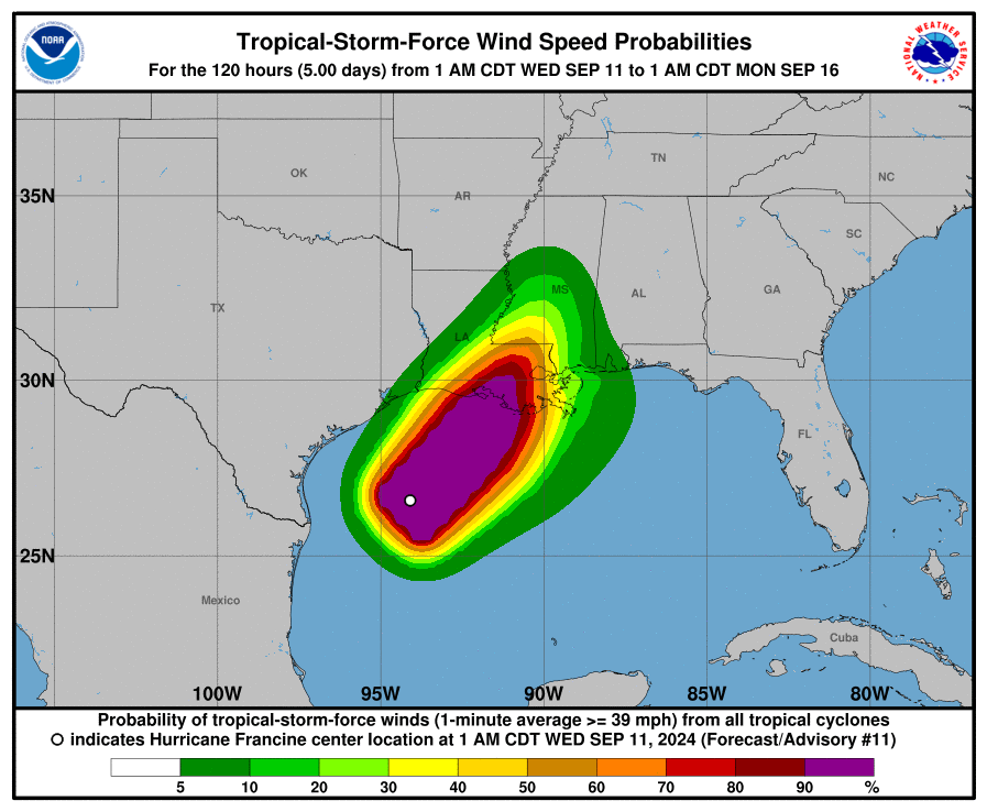 Live updates: Hurricane Francine track, forecast for LA | Hurricane ...