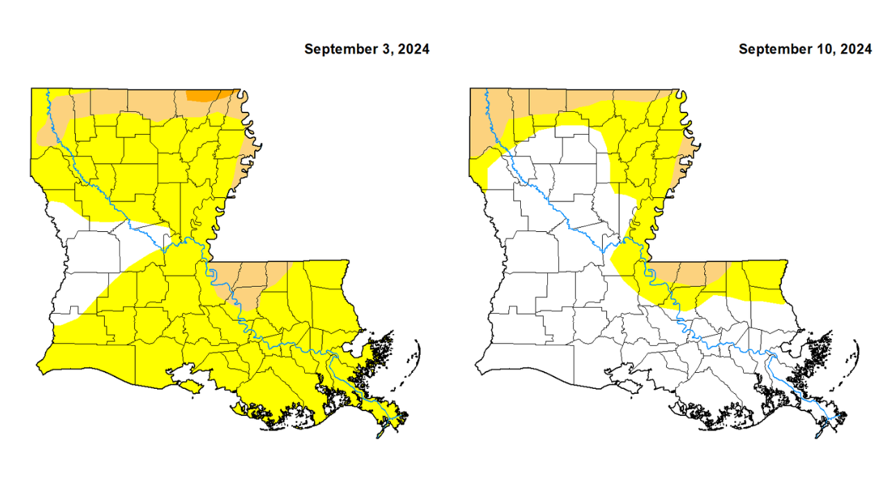 Hurricane Francine rains help reverse drought in Louisiana | Weather ...