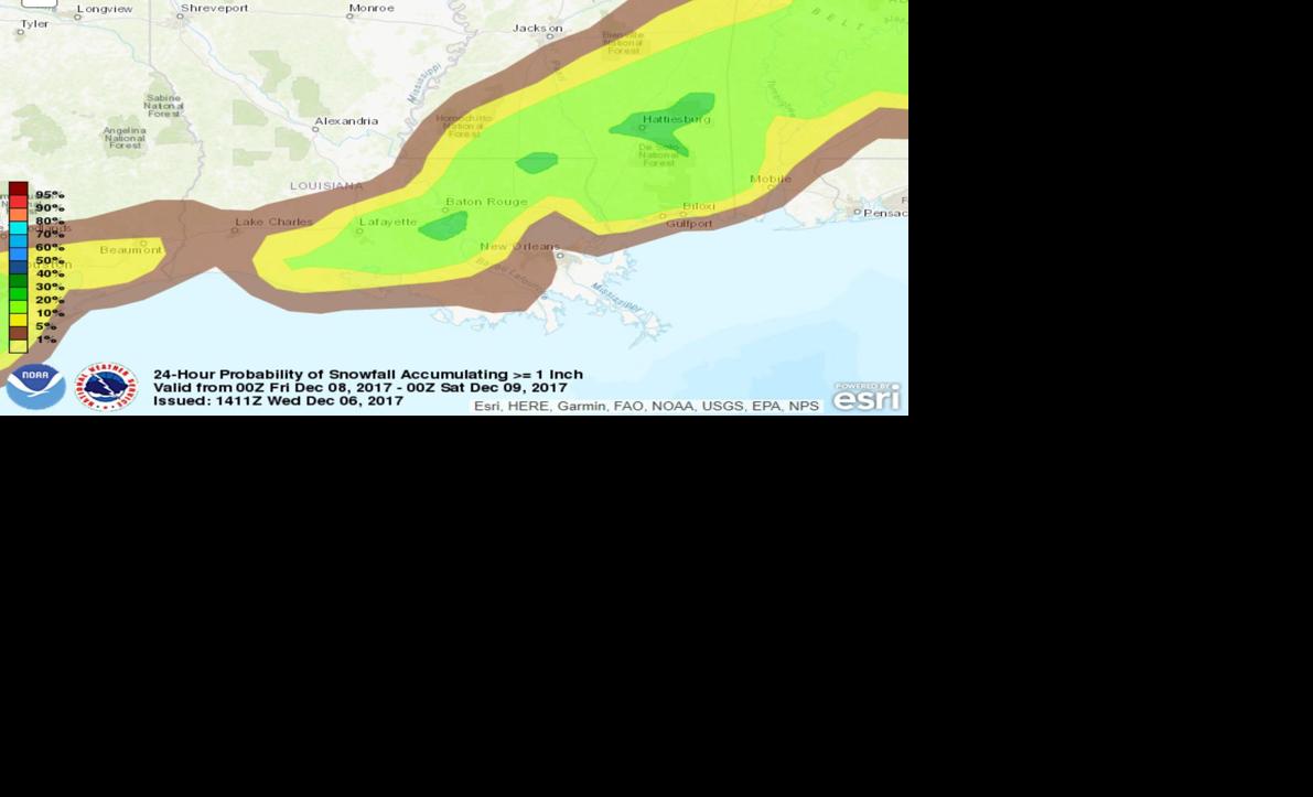 Snow in southeast Louisiana possible between Thursday, Friday, National ...