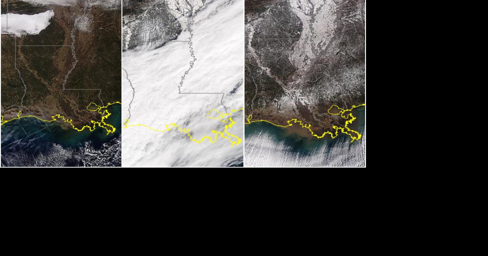 Louisiana ice storm, from space: Satellite images offer unique look at ...