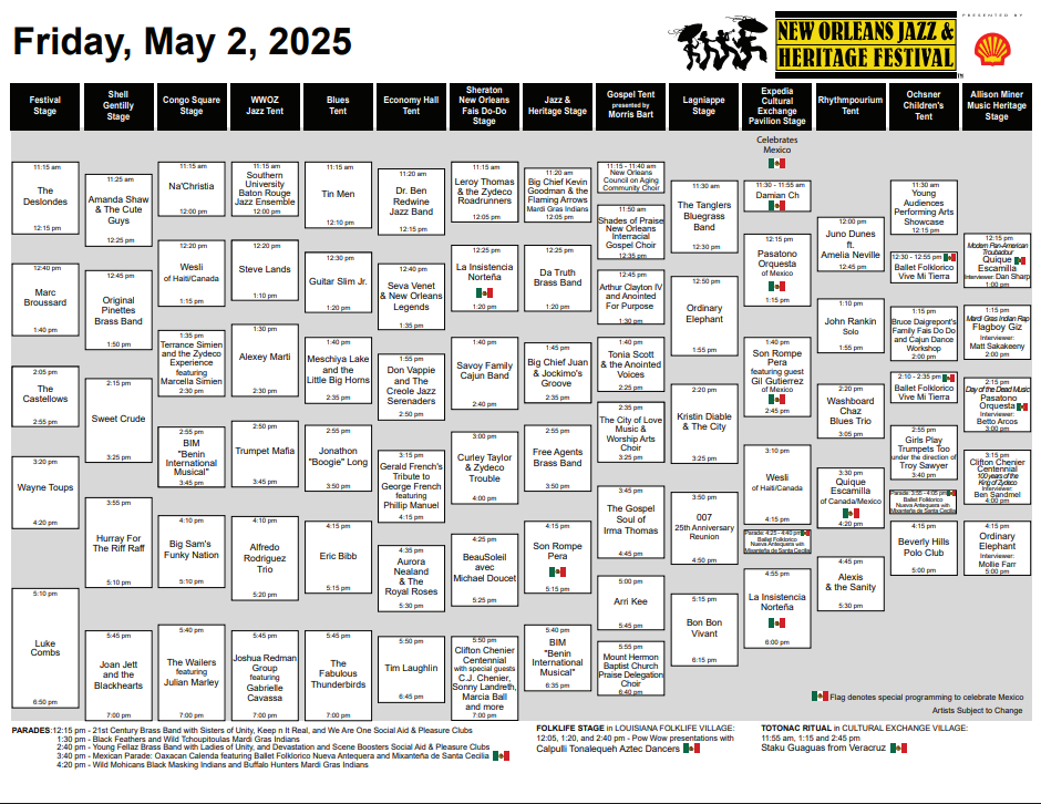Jazz Fest 2025 cubes are out. See the schedule here. | Louisiana ...