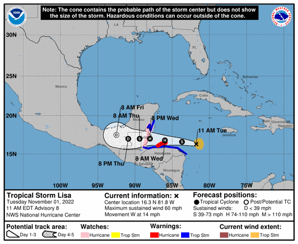 Tropical Storm Martin forms and Lisa strengthens: See paths | Hurricane ...