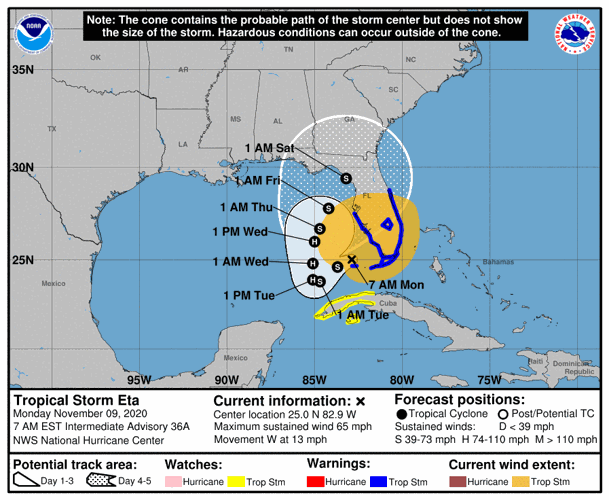 Tropical Storm Eta makes landfall in Florida Keys, expected to ...