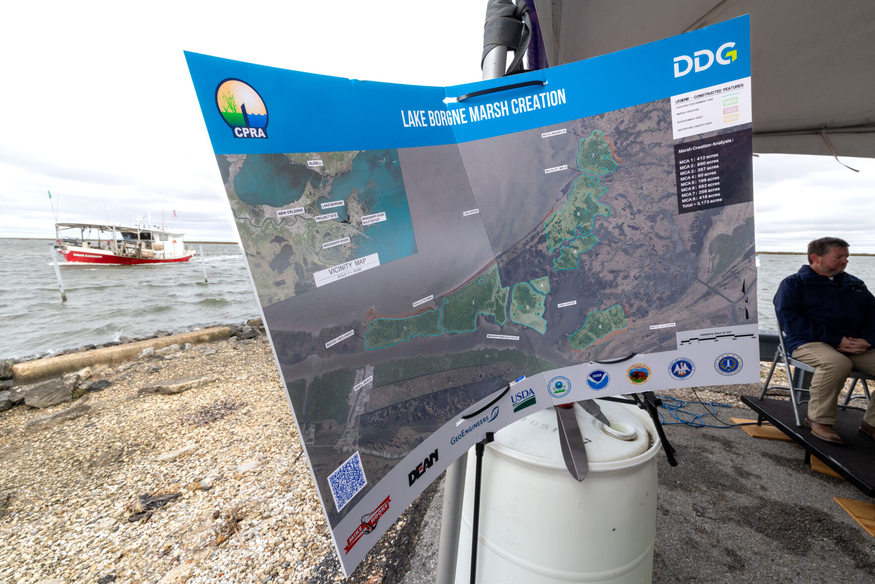 Photos: Louisiana’s largest marsh-building project to date is unveiled ...