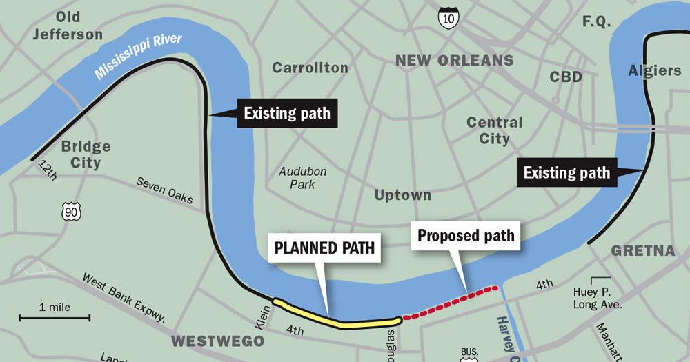 Levee bike path extension between Westwego and Marrero in the works ...