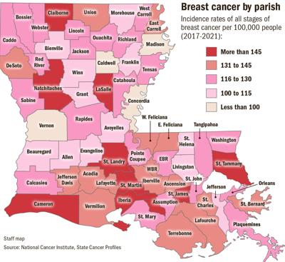 Breast cancer in Louisiana tops national average. See data. | Louisiana ...