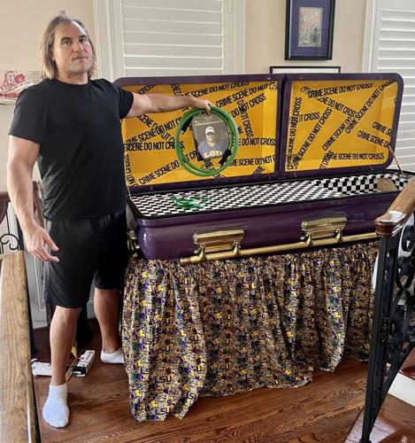 Purple casket owned by slain LSU superfan is transformed into a ...