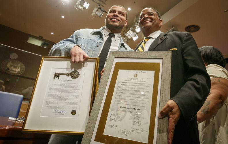 New Orleans celebrated Tyrann Mathieu's legacy at City Hall | Saints ...