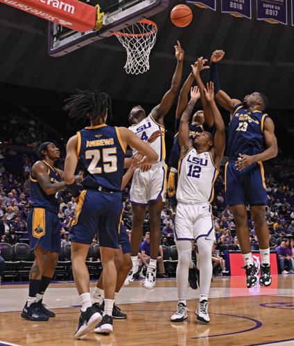 LSU basketball struggles early, holds off Kansas City late for 74-63 ...