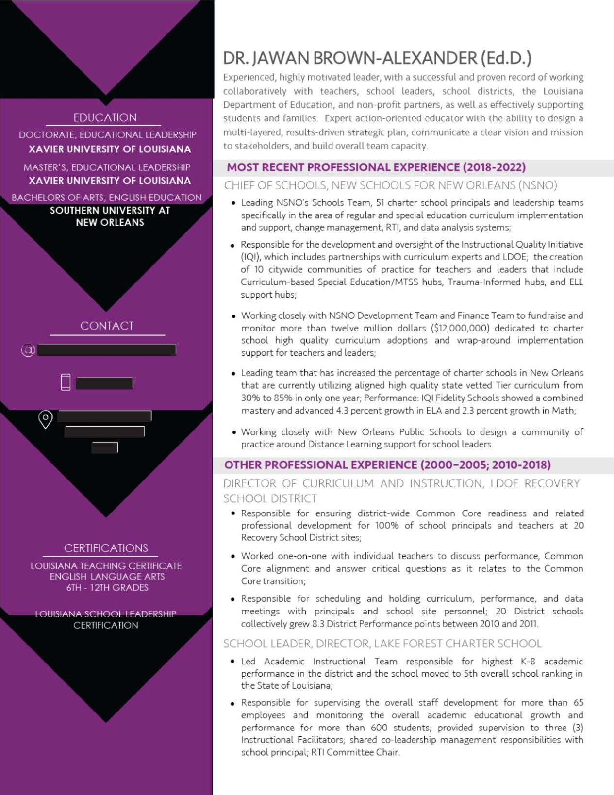 Jawan Brown-Alexander resume | | nola.com