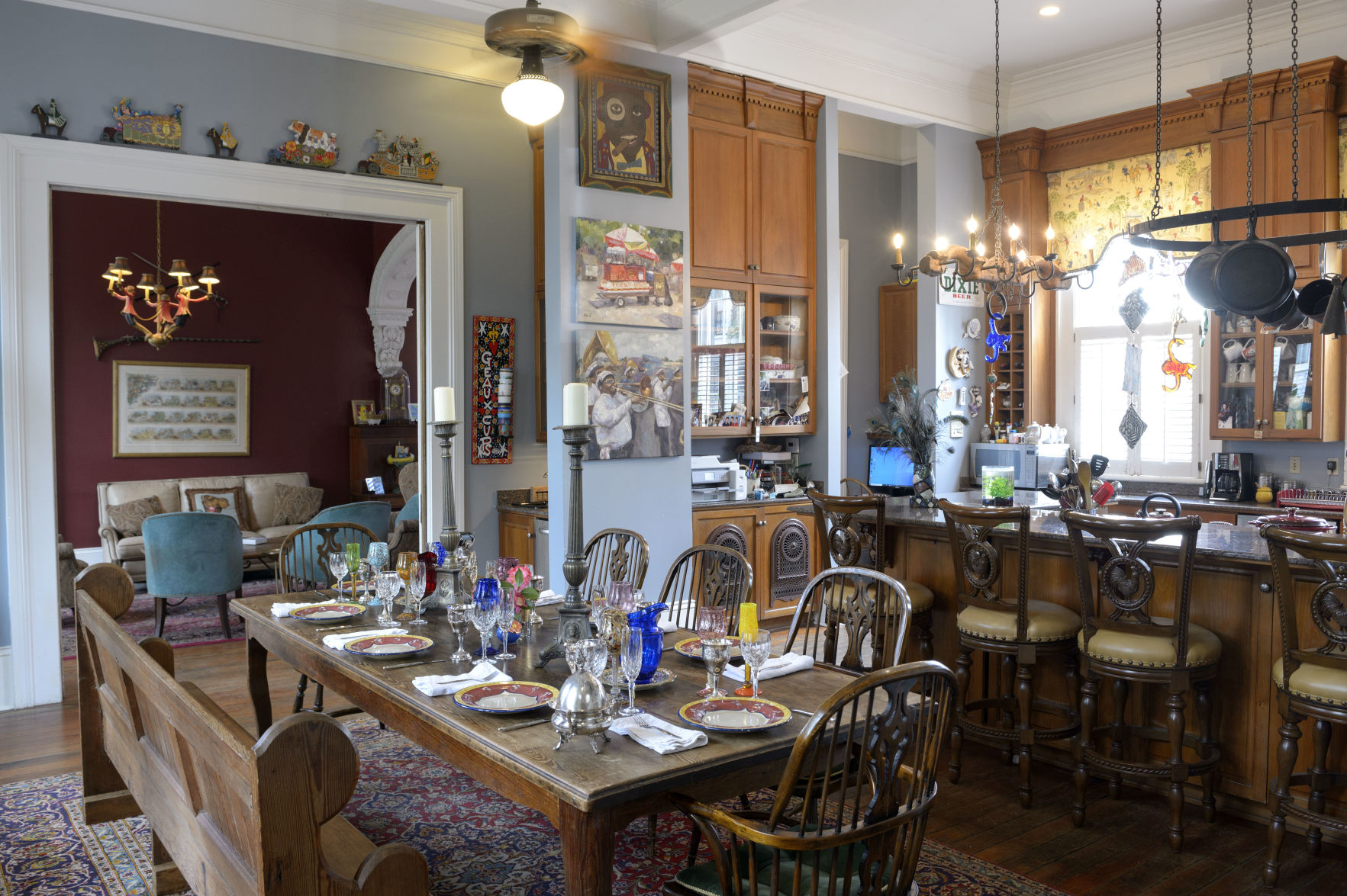 Kitchen is the heart of Garden District house where family and friends ...