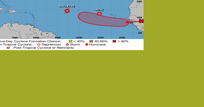 Hurricane Center tracking Tropical Storm Paulette, Tropical Depression ...