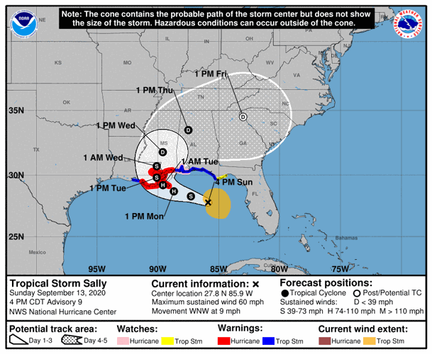 Hurricane Center: Sally on track for a dangerous Louisiana landfall ...