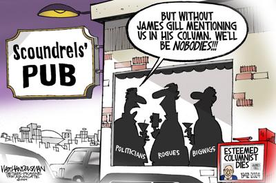 Columnist James Gill tribute cartoon | Walt Handelsman | nola.com