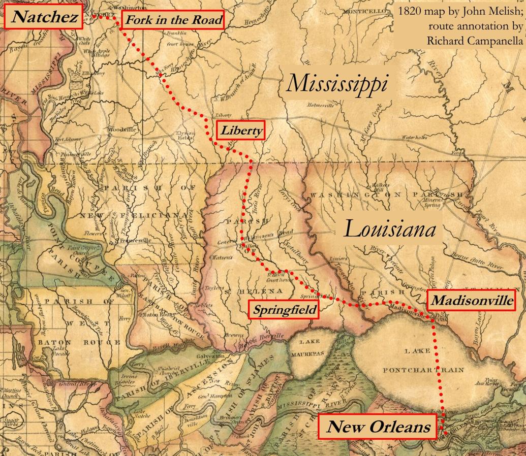 When New Orleans to Natchez route went through Madisonville ...