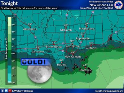 Freeze warning issued for much of south Louisiana into Thursday with ...