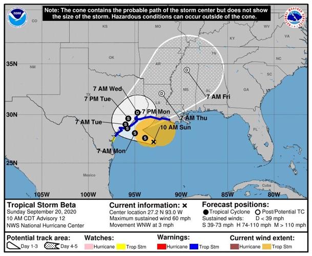 Tropical Storm Beta: NWS 'becoming more concerned' about rainfall ...