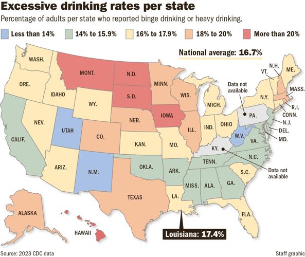 Excessive drinking above national average in Louisiana | Louisiana ...
