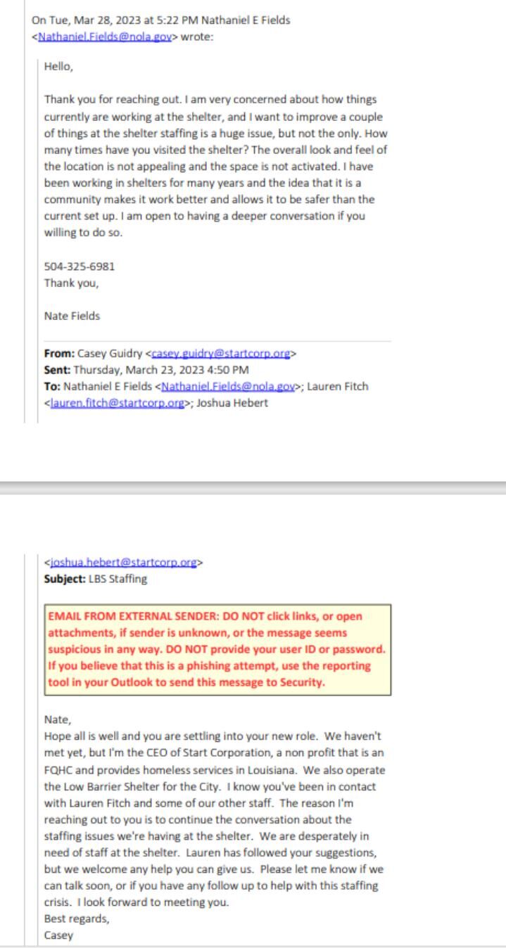 Casey Guidry and Nathaniel Fields emails, March 2023 | | nola.com