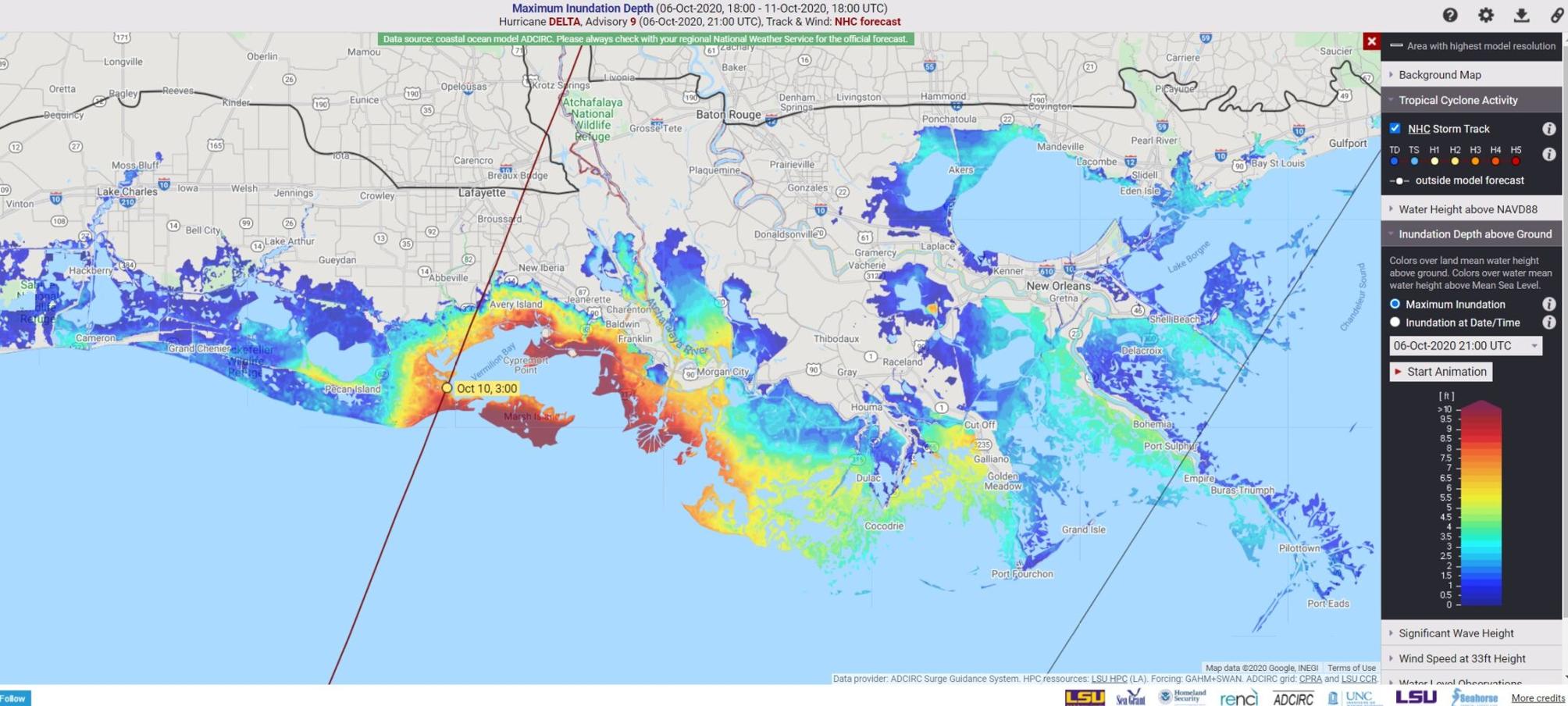 Potential storm surge from Hurricane Delta | | nola.com