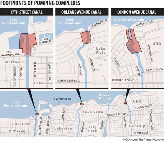 New Orleans area hurricane levee system: New Orleans drainage canals ...