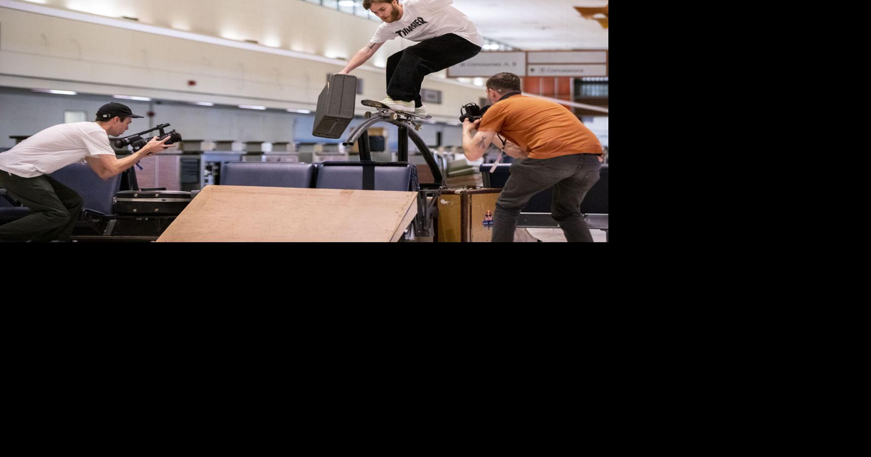 Photos: Skateboarders return to the vacant MSY terminal for the Red ...