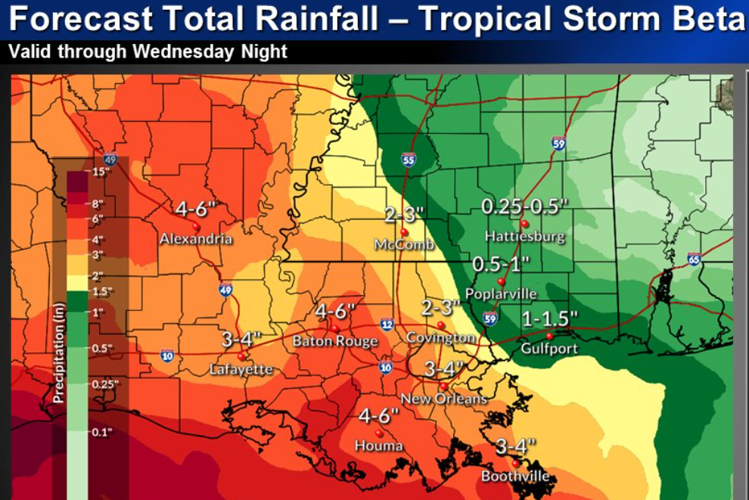 Tropical Storm Beta: NWS 'becoming more concerned' about rainfall ...