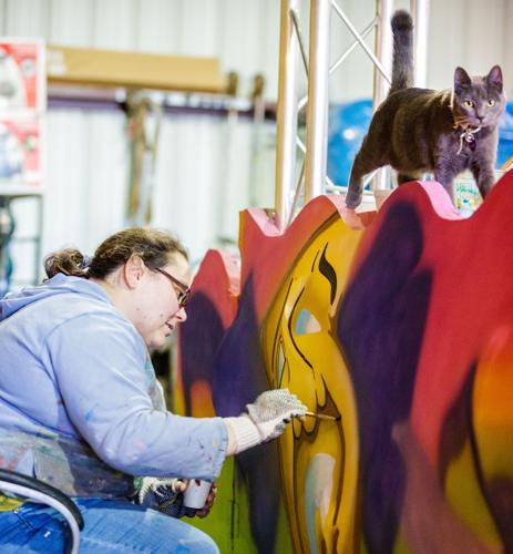 Photos: Creepy, kooky, altogether colorful floats prepared for weekend ...