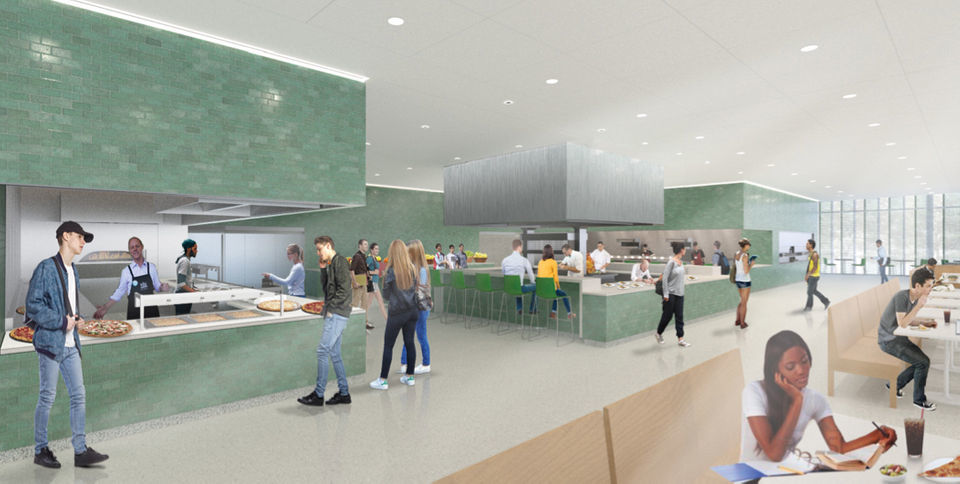 Here's a first look at Tulane's planned dining hall and commons space ...