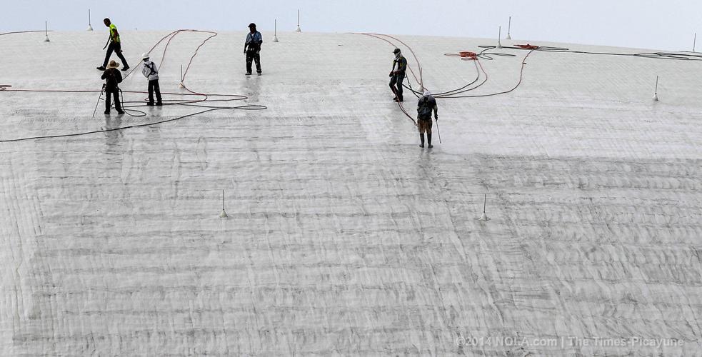 PHOTOS: Mercedes-Benz Superdome roof is cleaned for coating | Saints ...