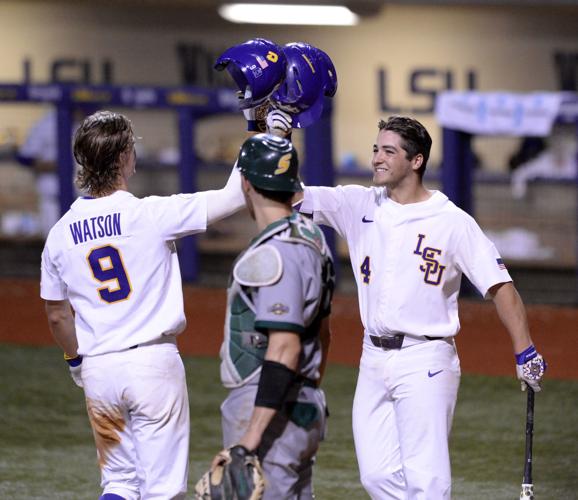 A face full of water? LSU's Zach Watson got his post-home run face bath ...