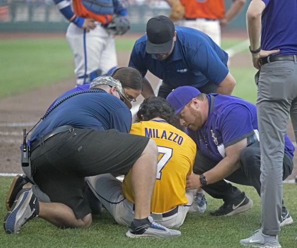 LSU's Alex Milazzo suffers fracture in CWS game vs. Florida | LSU | nola.com