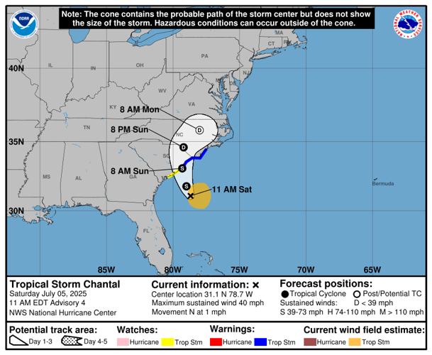 Tropical Storm Chantal forms of South Carolina coast | Weather | nola.com
