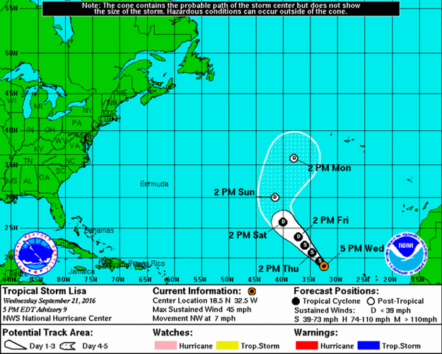 Tropical Storm Lisa weakening in eastern Atlantic | Weather | nola.com