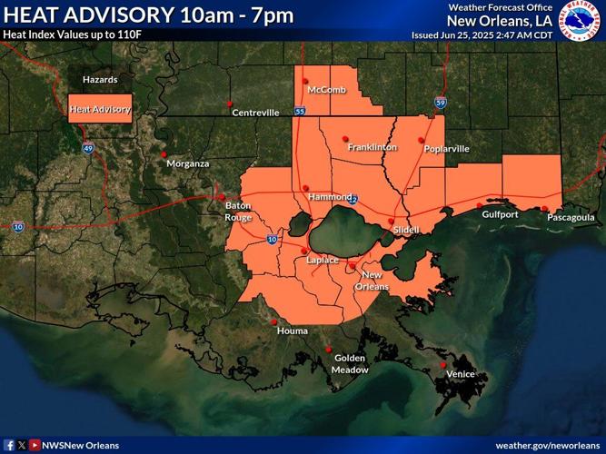 Heat advisory in effect in parts of New Orleans metro | Weather | nola.com